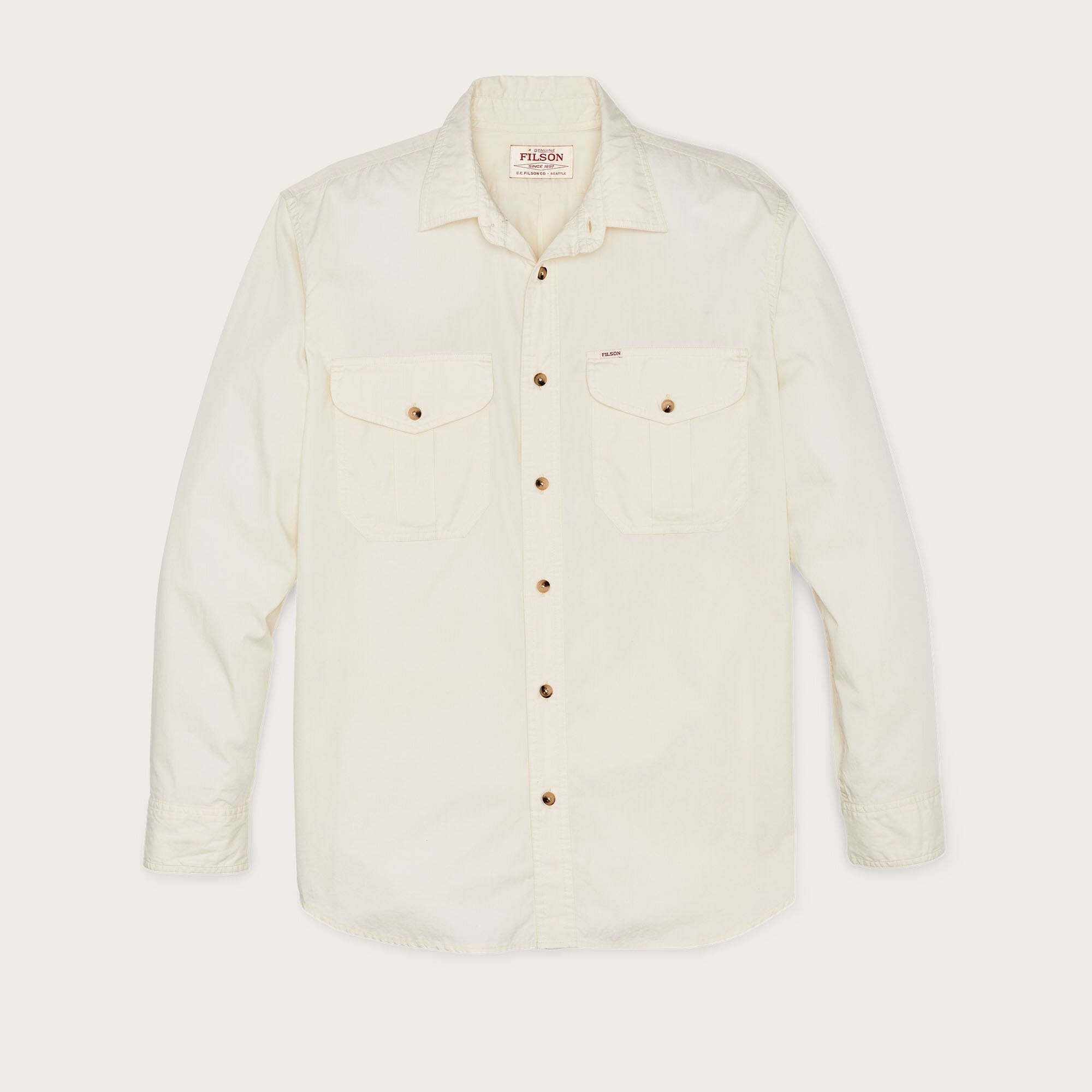 Filson's washed feather cloth shirt by Filson | Ivory (Beige)