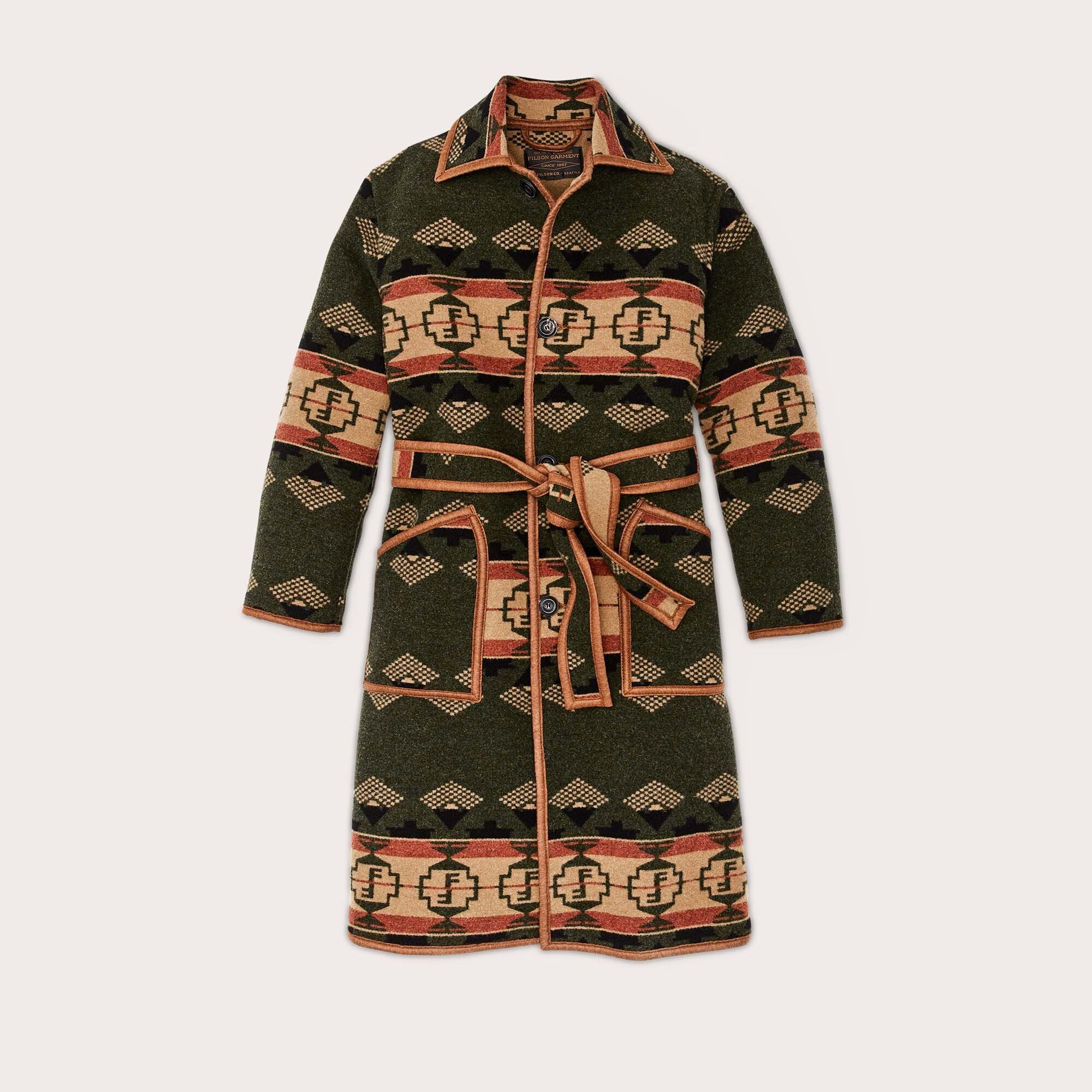 Filson forestry wool blanket robe by Filson | Dark timber / tan mu ...