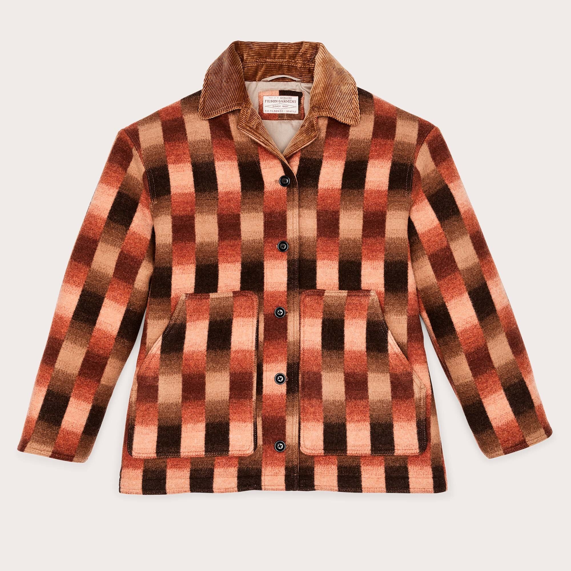 Women's blanket wool barn coat by Filson | Sunset ombre plaid (Multicolour)