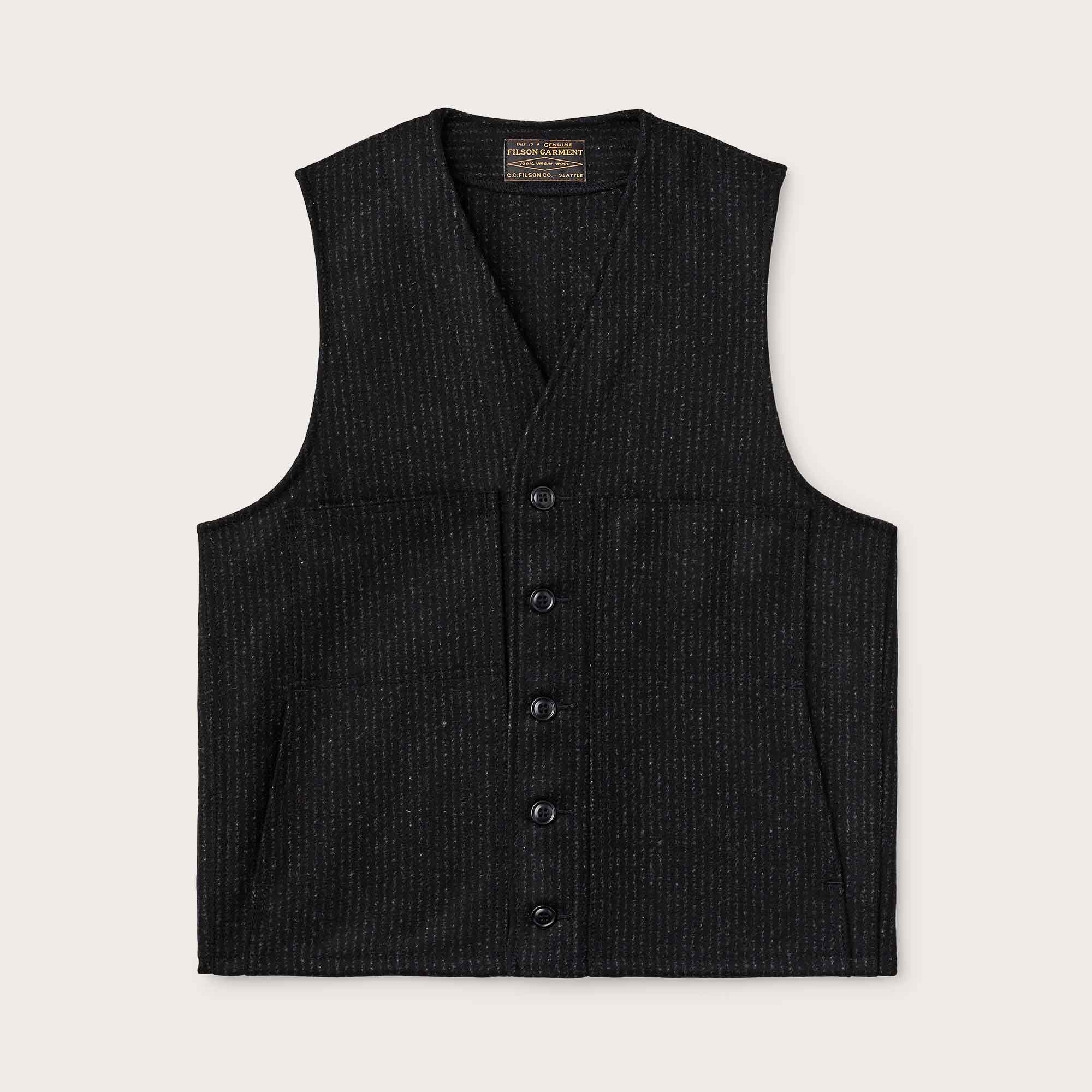 Mackinaw wool vest by Filson | Black charcoal rope (Grey)